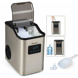 Costway Eiswürfelmaschine 24kg pro Tag Crushed Ice Maker, Eismaschine Eiswürfelbereiter inkl. Schaufel Timer, 2,5L Wassertank, Selbstreinigungsfunktion