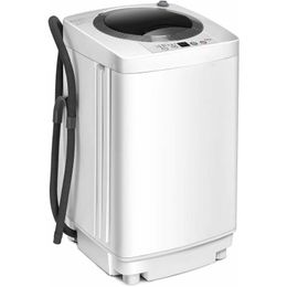 Waschmaschine Waschvollautomat, Mini Waschmaschine mit Pump, Schleuder, Display / 3,5kg / 240W/ 43×43×75cm / Weiß / 240W - Costway