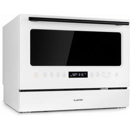 Klarstein - Azuria Geschirrspülmaschine 1380W 6,5L 6 Gedecke schwarze Glasfront - Weiß