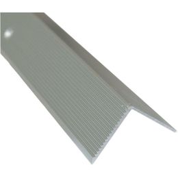 Treppenkantenprofil Vinyl, Laminat zum Schrauben, Winkelprofil aus Aluminium eloxiert - Silber 100cm x 20mm x 20mm - Silber - Dalsys