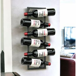 DanDiBo - Weinregal Wand Metall Schwarz Flaschenregal Flaschenständer Flaschenhalter für 6 Flaschen Schmal Modern Design
