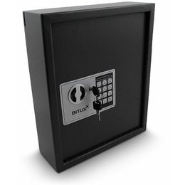BITUXX - Elektronischer Schlüsselsafe Safe Tresor Schlüsselkasten Schlüsseltresor Schlüssel Sicherheitssafe mit 48 Schlüsselhaken Schwarz