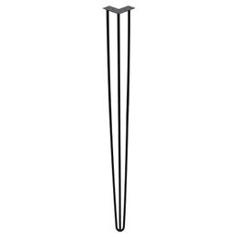 4 Stück tischbeine metall 3-Stange Bein, 72 cm Tischkufen Haarnadel Tischbein 12 mm, Hairpin Legs aus Stahl,schwarz - VINGO