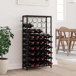 Weinregal für 45 Flaschen Schwarz 54x18x100 cm - Schwarz - Prolenta Premium