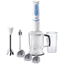 4191-MQ5260WHBL Stabmixer 1000 w mit Messbecher, mit Mixbecher, Turbofunktion Weiß-Blau - Braun