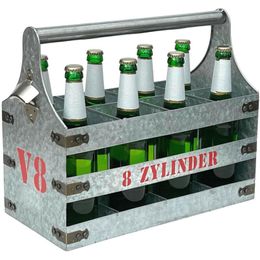 DanDiBo - Bierträger Metall mit Öffner Flaschenträger 8 Zylinder V8 96404 Flaschenöffner Flaschenkorb Männerhandtasche Männergeschenke