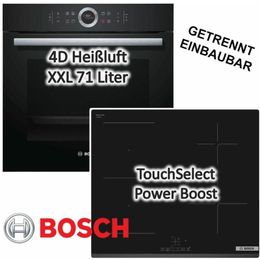 Herdset Bosch Einbaubackofen 4D-Heißluft mit Induktionskochfeld PowerBoost - 60 cm