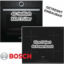 Herdset Bosch Einbaubackofen Serie 8 Schnellaufheizung mit Induktionskochfeld PowerBoost - autark, 60 cm