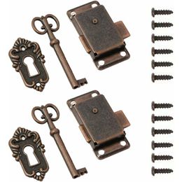 Vintage Schrank Schloss 2-Pack Schubladenschloss mit Schlüssel Antike Art Kleine Box Schrank Türen Möbel