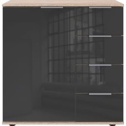 Kombikommode wimex "Easy" Sideboards Gr. B/H/T: 82 cm x 83 cm x 41 cm, braun (struktureichefarben hell, grauglas) Kombikommoden