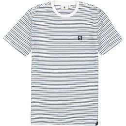 Garcia T-Shirt, Rundhals, Streifen, für Herren, weiß, L