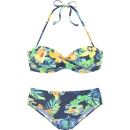 Lascana Tropic Neckholder-Bikini, exotisch, für Damen, blau, 44E