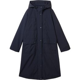 Tom Tailor Regenmantel, Stehkragen, Kapuze, für Damen, blau, XXL