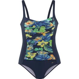 Lascana Tropic Badeanzug, exotisch, Miedereinsatz, für Damen, blau, 42B