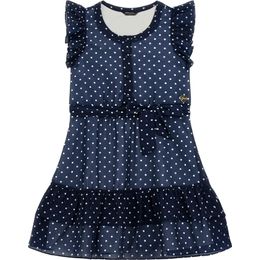 Guess Volantkleid, Knielänge, Punkte, für Kinder, blau, 140