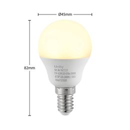 LINDBY LED-Leuchtmittel, Tropfen, E14, 4,5W, opal, 3000K