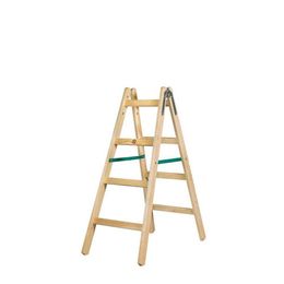 Systafex® Doppelleiter Leiter Doppelstufenleiter Stehleiter Holzleiter 2x 4 Stufen Höhe 1