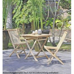 etc-shop Gartentisch, Tisch JAVA quadratisch 70x70cm Teak C-grade unbehandelt