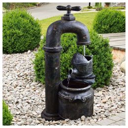 etc-shop Gartenbrunnen, Außen Spring Brunnen Kaskade Kupfer Antik Optik Terrassen Pumpe Kanne