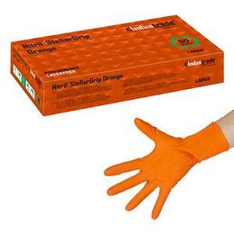 Industrade® unisex Einmalhandschuhe Nitril® StellarGrip Orange orange Größe L 50 St.