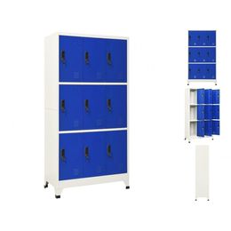 vidaXL Aktenschrank Schließfachschrank Grau und Blau 90x45x180 cm Stahl