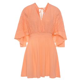 Lascana Kleid Damen Gr&ouml;&szlig;e 40 pfirsich Sommerkleid