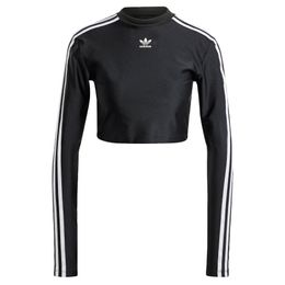adidas originals Shirt '3-Stripes Cropped Long Sleeve' Damen Gr&ouml;&szlig;e M schwarz / wei&szlig;