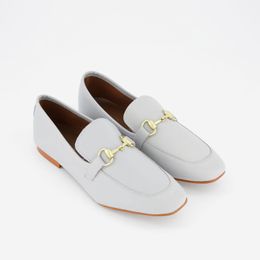 TK Maxx Graue Loafer aus Leder mit Schnalle