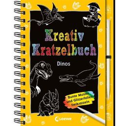 Loewe Verlag Kreativ-Kratzelbuch: Dinos, Kartoniert (TB)