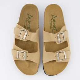 TK Maxx Beigefarbene Sandalen aus Leder mit zwei Riemen