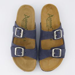 TK Maxx Dunkelblaue Sandalen aus Leder mit zwei Riemen