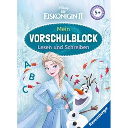 RAVENSBURGER VERLAG Disney Die Eiskönigin 2 Mein Vorschulblock Lesen und Schreiben - Konzentration, Erstes Lesen und Schreiben und Rätseln ab 5 Jahren - Spielerisches Lernen für Elsa-Fans ab Vorschule - Stefanie Hahn, Kartoniert (TB)