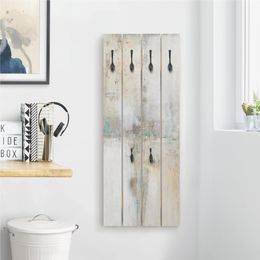 Bilderwelten Wandgarderobe grau originell Abstrakt Flurgarderobe - Essenz I - Deko Garderobenpaneel Flur