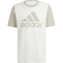Adidas T-Shirt, Baumwolle, Logo-Print, für Herren, weiß, L