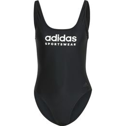 Adidas Badeanzug, Logo-Print, chlorresistent, für Damen, schwarz, 38