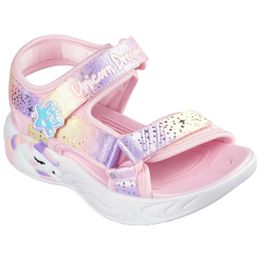 Skechers Kids UNICORN DREAMS SANDAL MAJESTIC BLISS Sandale, Sommerschuh, Klettschuh, Blinkschuh, blinkende Einhorn-Applikation, gelb|rosa