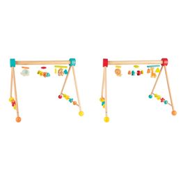 Playtive Holz Baby-Spielbogen, mit 3 Anhängern und 8 Holzformen