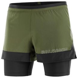 Salomon - Cross 2in1 Shorts - Laufshorts Gr S oliv