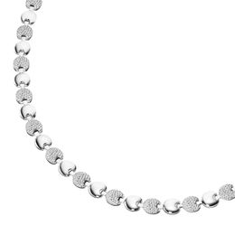 Collier Smart Jewel "linsenförmige Silberelemente, Silber 925" Halsketten Gr. 45 cm, Silber 925 (Sterlingsilber), silberfarben (silber) Damen Colliers