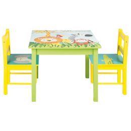 Livarno Home Kindertisch mit 2 Stühlen, mit Safari-Motiven