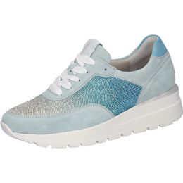 waldläufer® Lugina Sneaker "H-Feli ", Leder, Strass-Applikation, für Damen, blau, 38