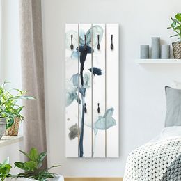 Bilderwelten Wandgarderobe einzigartig Blumen Abstrakt Aquarell - Mitternachtsbl&uuml;ten I - Deko Garderobenpaneel Flur