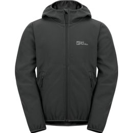 Jack Wolfskin Softshelljacke "Fourwinds", winddicht, atmungsaktiv, für Kinder, schwarz, 176