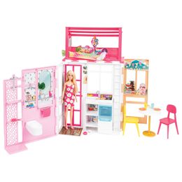 Barbie Ferienhaus, mit Möbeln und Puppe, tragbar
