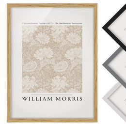 Bild mit Rahmen William Morris - Chrysanthemum Pattern Beige