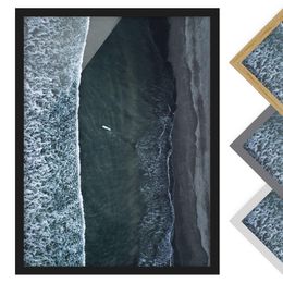 Bild mit Rahmen Luftbild - Der Herausforderer - gerahmte Wandbilder Print Natur Sport Strand Wohnzimmer Schlafzimmer Bad Badezimmer K&uuml;che Flur