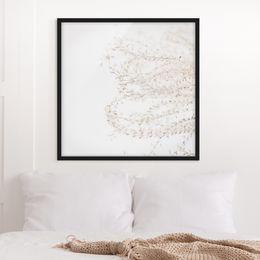 Bild mit Rahmen Ein Windhauch im Gras - gerahmte Wandbilder Print Botanik Tropical Landhausstil Wohnzimmer Schlafzimmer Beige