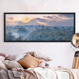 Bild mit Rahmen Landschaft in Bali - gerahmte Wandbilder Print Natur Wohnzimmer Gr&uuml;n
