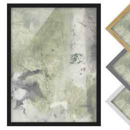 Bild mit Rahmen Frieden, Liebe, Freude I - gerahmte Wandbilder Print Abstrakt Aquarell Kunstdruck Wohnzimmer Schlafzimmer Bad Badezimmer K&uuml;che Flur