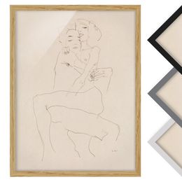 Bild mit Rahmen Egon Schiele - Zwei Akte